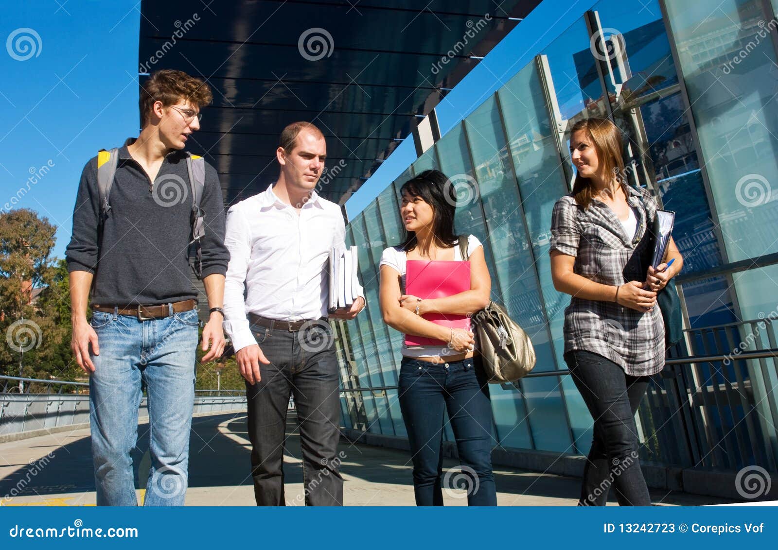 Walking to class stock image. Image of students, education - 13242723