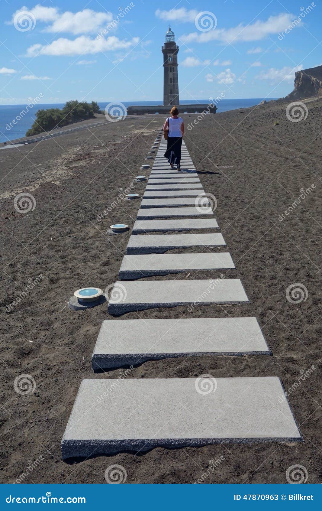 Walking to lighthouse stock image. Image of island, path - 47870963