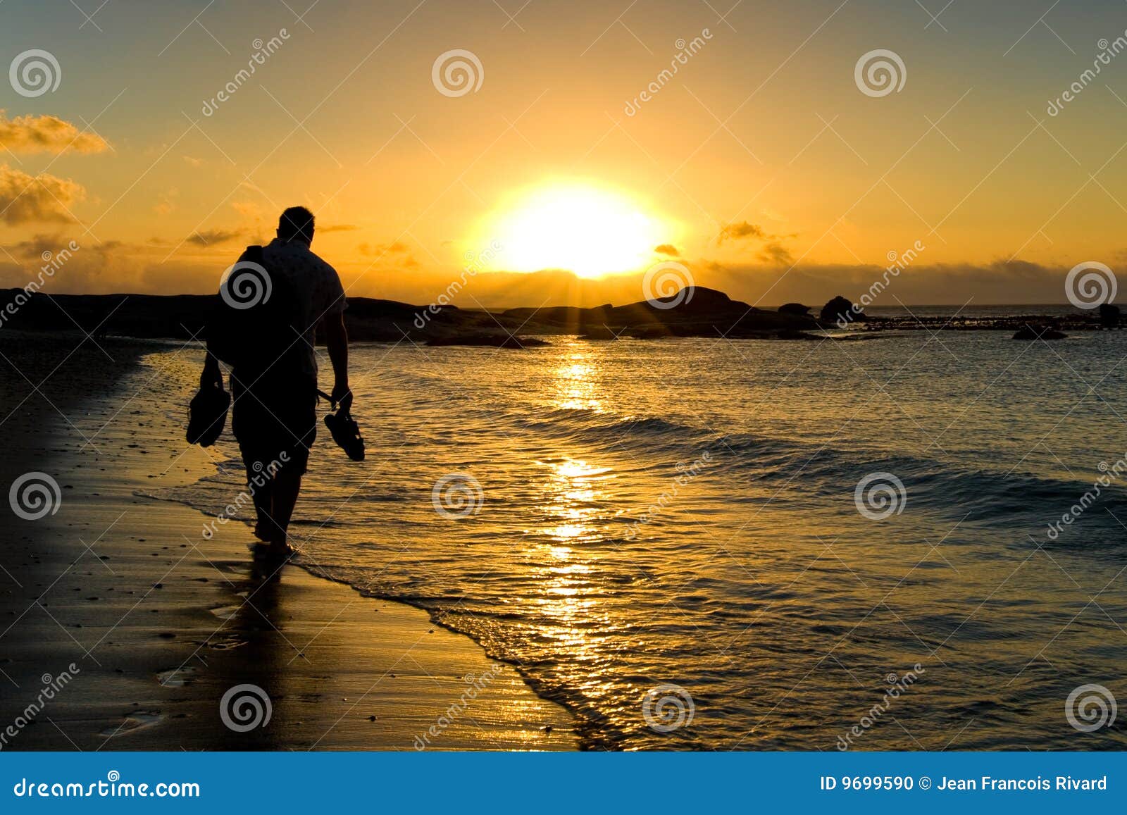 Walking to the sunset stock photo. Image of lonely, alone - 9699590