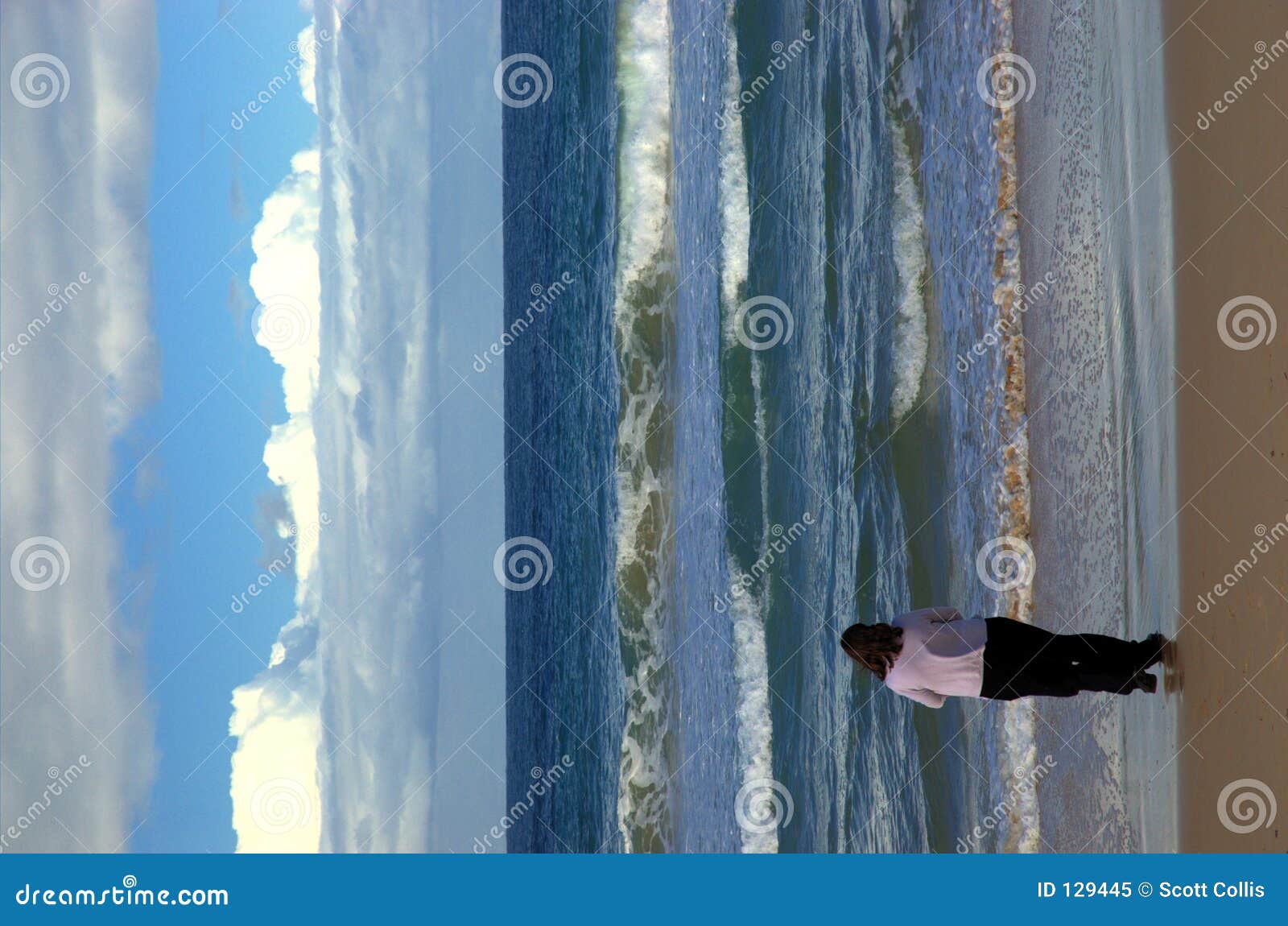 Walking to the waves stock image. Image of outdoors, jumper - 129445