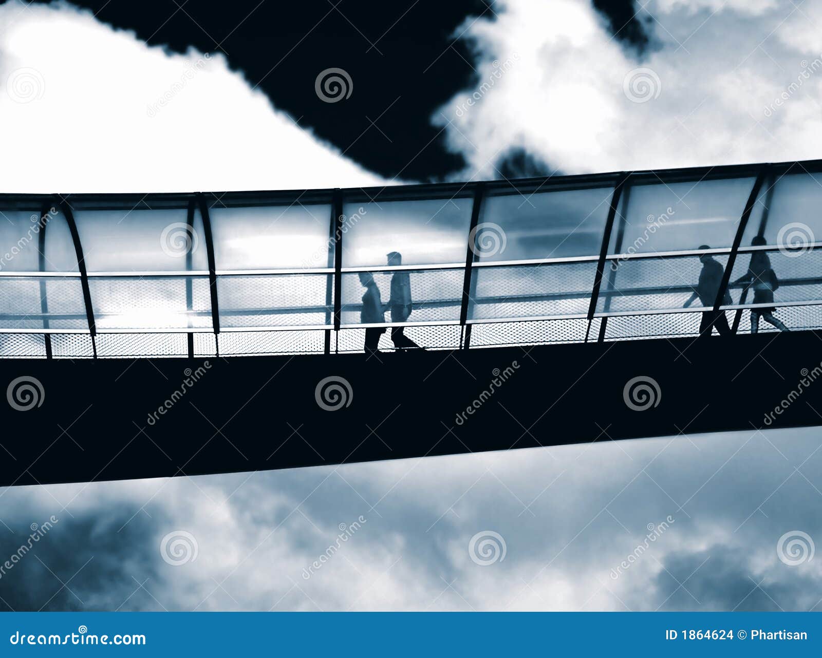Walking To Work Over Bridge. Stock Photo - Image of people, city: 1864624