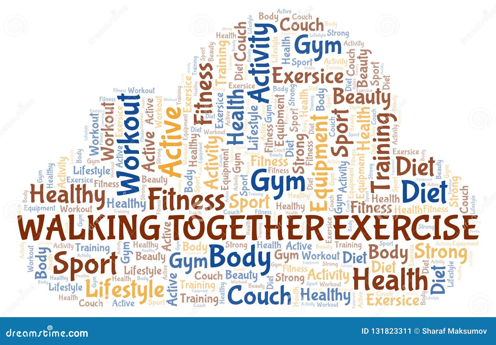 Walking Together Exercise Word Cloud Stock Illustration - Illustration ...