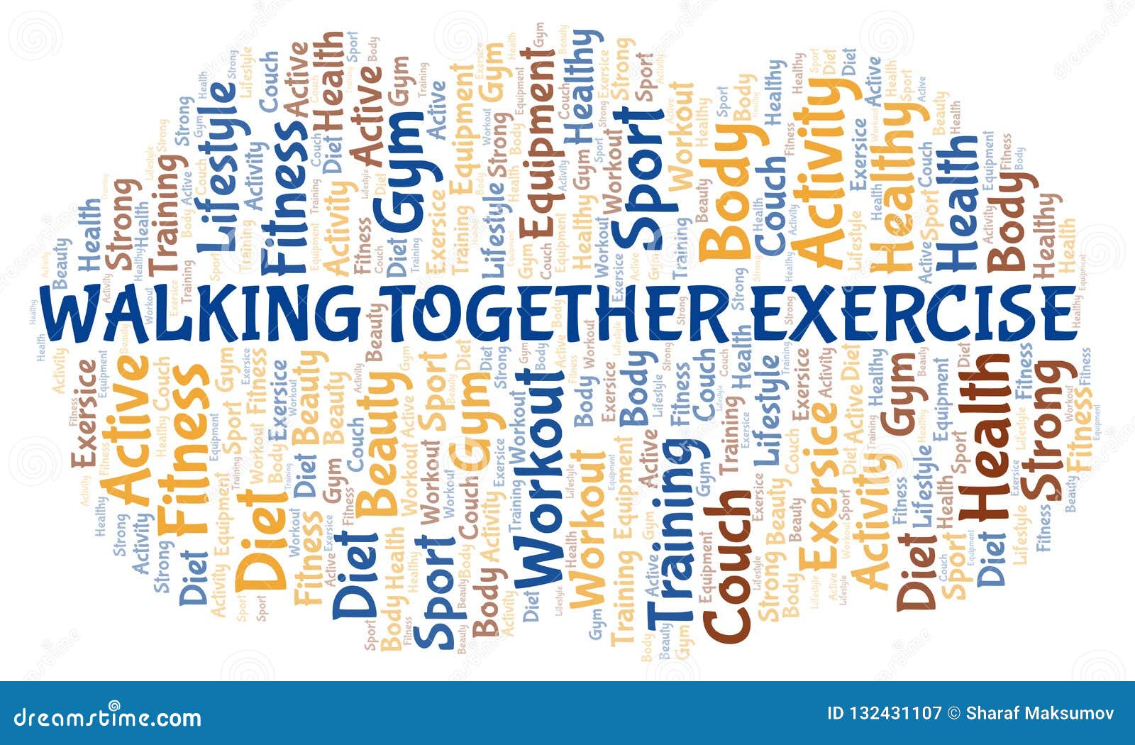 Walking Together Exercise Word Cloud Stock Illustration - Illustration ...