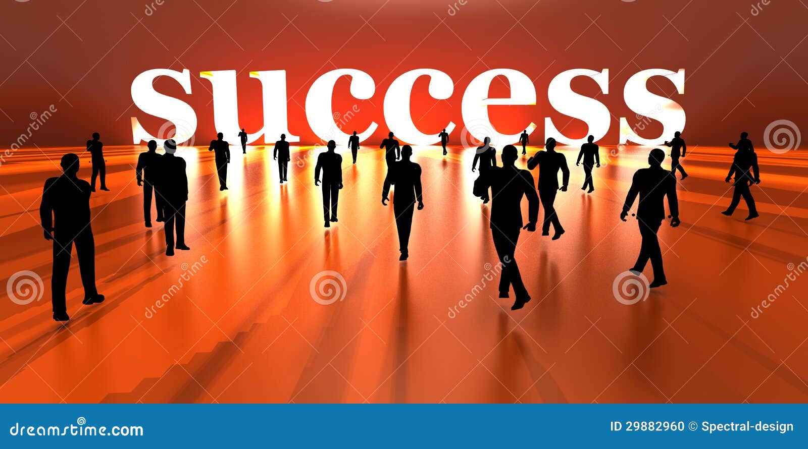 Walking towards Success stock illustration. Illustration of illuminated ...