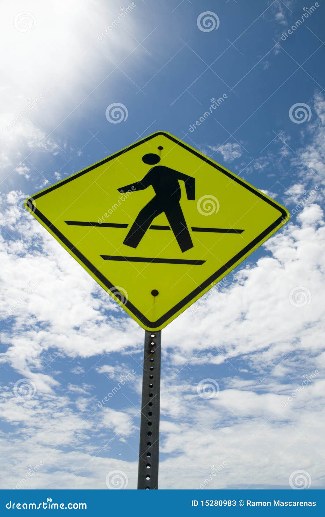 Walking Traffic Sign stock image. Image of blue, triangle - 15280983