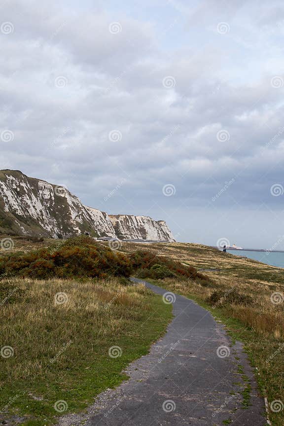 Walking Trail Near White Cliffs of Dover Stock Image - Image of dover ...