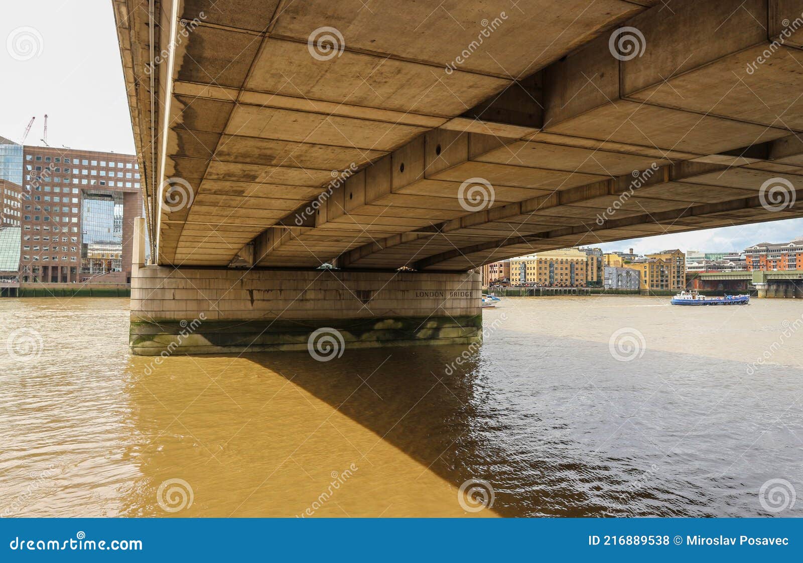 Walking Underneath London Bridge, Also Written on the Bridge Column in ...