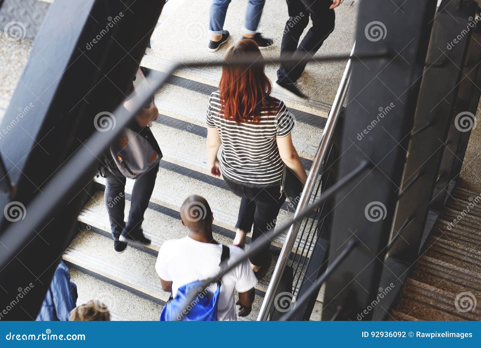 Walking Up To Office Stairway Together Stock Photo - Image of ...