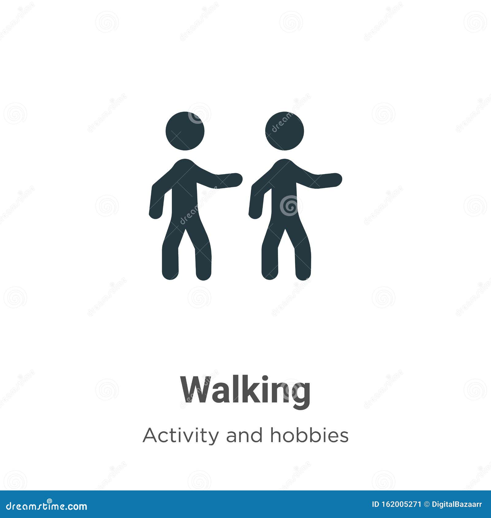 Walking Vector Icon on White Background. Flat Vector Walking Icon ...
