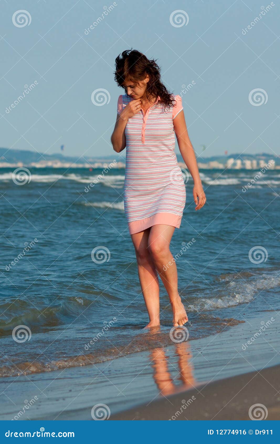 Walking on the water stock photo. Image of woman, lifestyle - 12774916