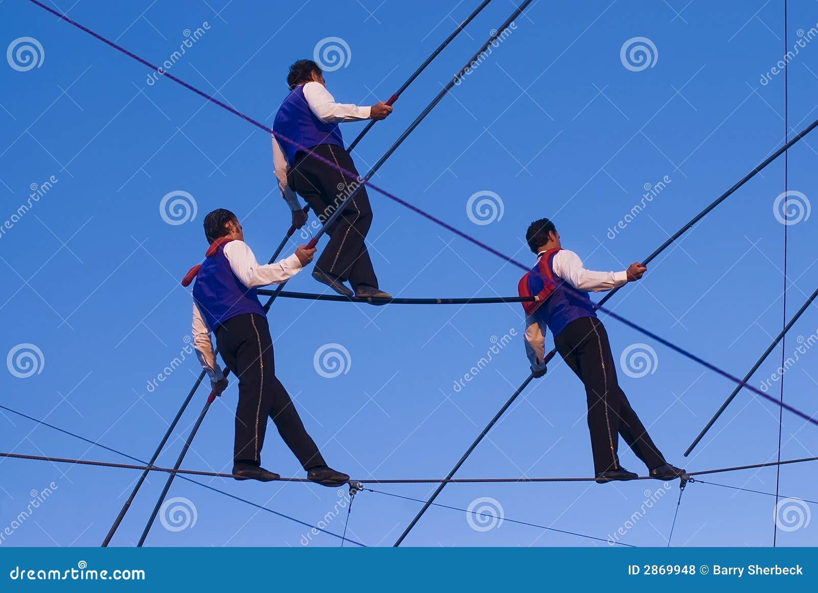 Walking the Wire stock photo. Image of acrobat, rope, pole - 2869948