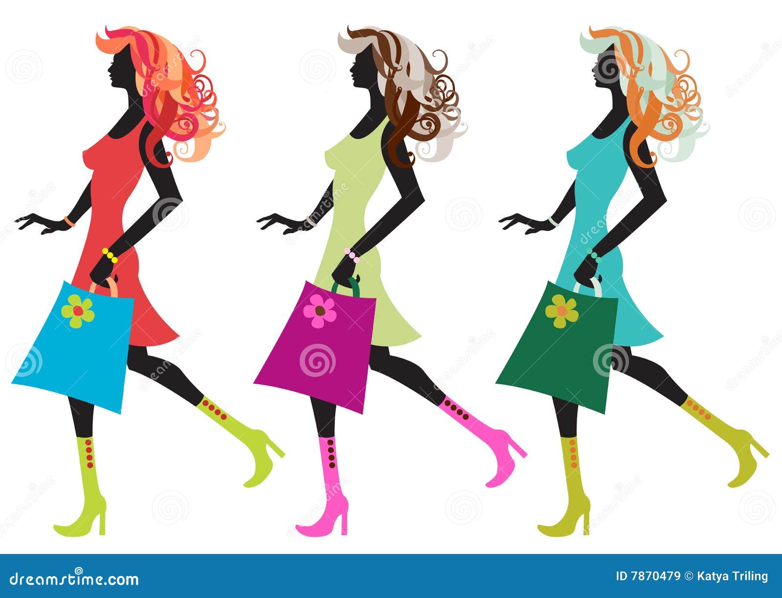 Walking Young Man And Woman With Mask And Flippers Set Cartoon Vector ...