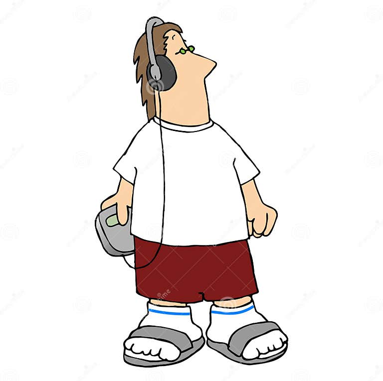 Walkman stock illustration. Illustration of earphone, player - 31291