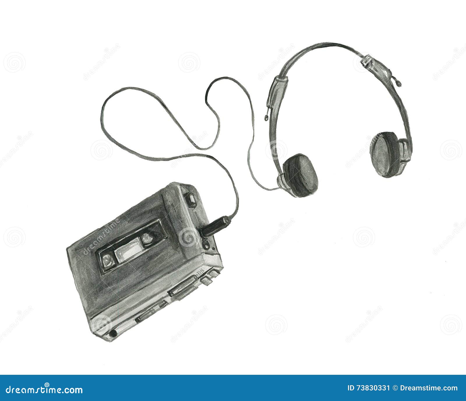 Walkman illustrazione di stock. Illustrazione di gioco - 73830331