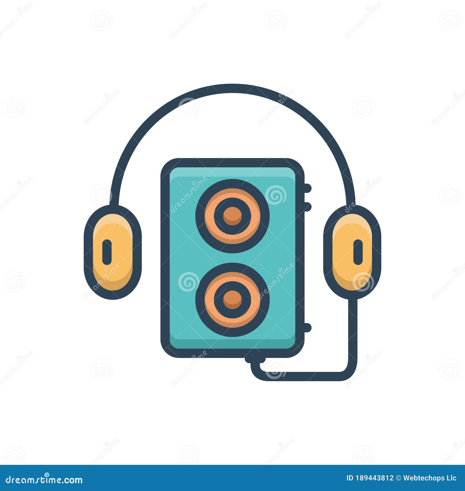 Color Illustration Icon for Walkman, Music and Sound Stock Illustration ...