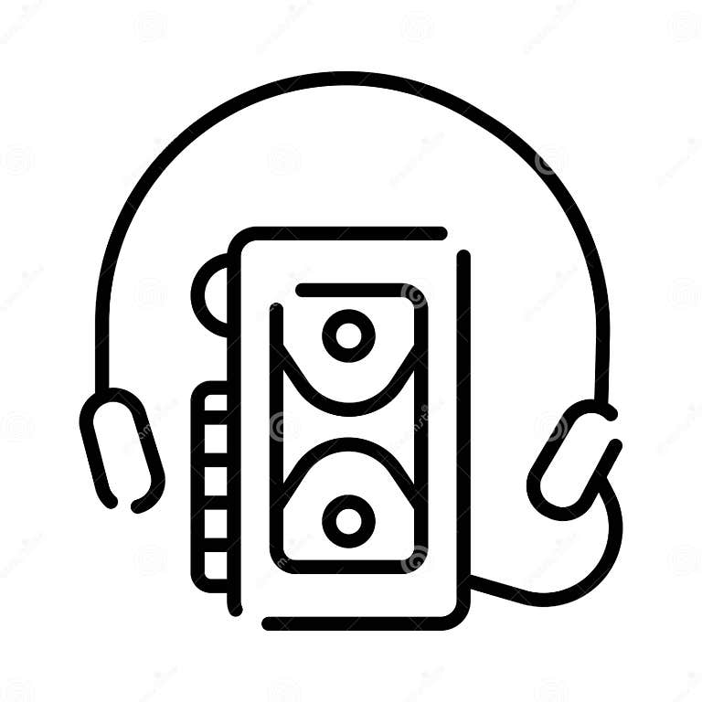 Walkman icon vector icon stock illustration. Illustration of gentlemen ...