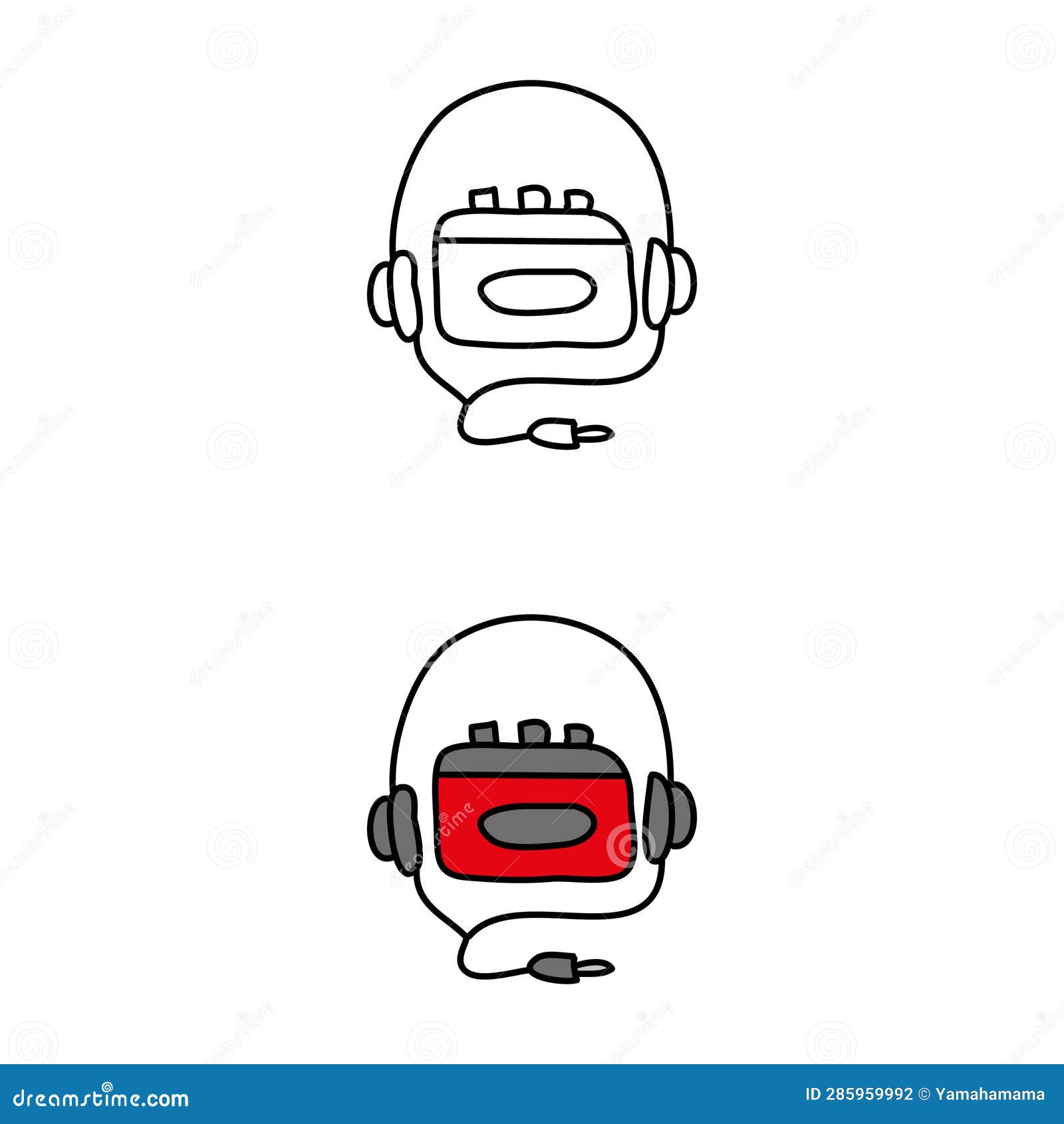 Walkman stock vector. Illustration of technology, doodle - 285959992