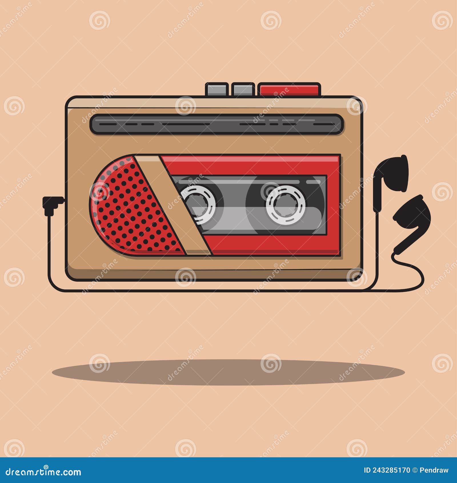 Walkman Vector stock vector. Illustration of technology - 243285170