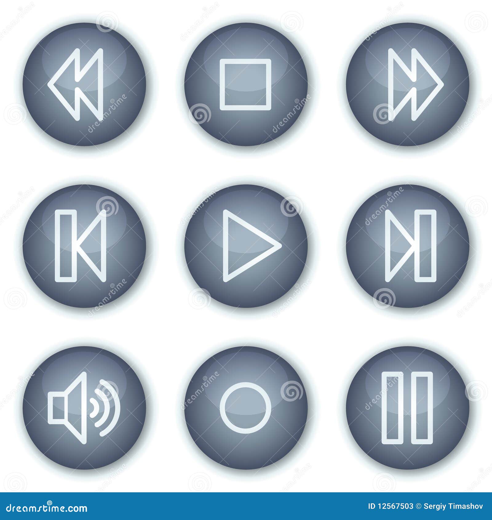 Walkman Web Icons, Mineral Circle Buttons Series Stock Vector ...