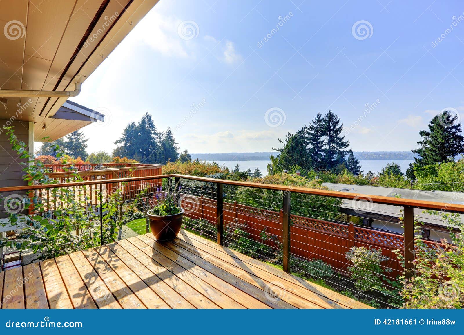 Walkout deck view stock image. Image of landscape, property - 42181661