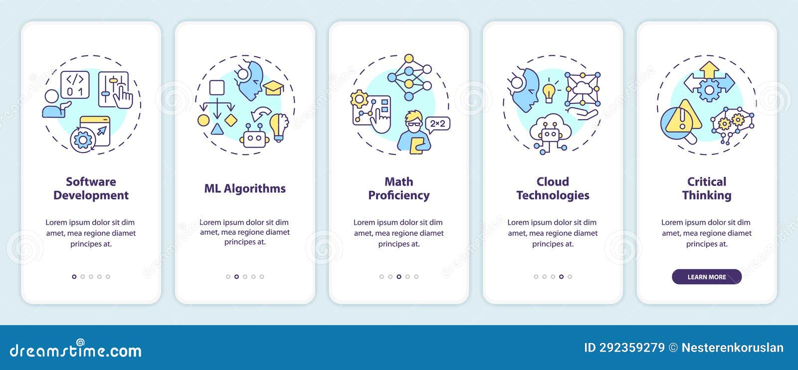Walkthrough AI Engineer with Line Icons Concept Stock Vector ...