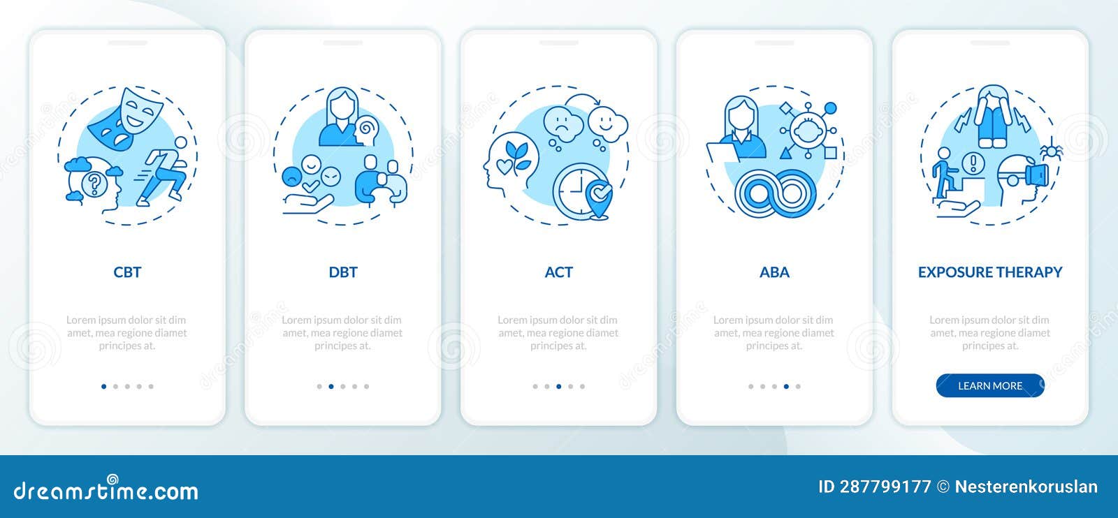 Walkthrough Behavioral Therapy with Linear Icons Concept Stock ...