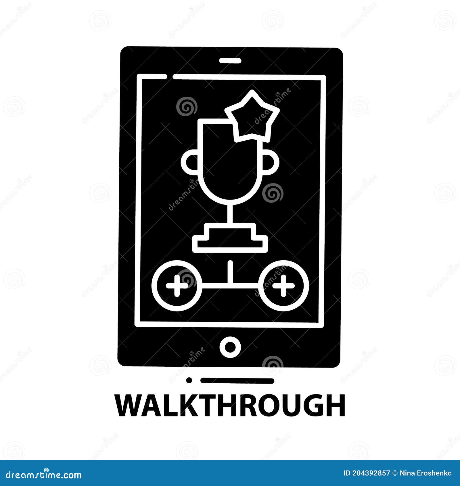 Walkthrough Icon, Black Vector Sign with Editable Strokes, Concept ...