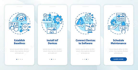 Walkthrough Predictive Maintenance with Blue Linear Icons Stock Vector ...