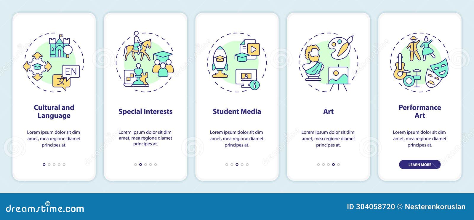 Walkthrough Types Of Extracurricular Activities Blue Icons Stock ... Walkthrough Types Of Extracurricular Activities Blue Icons Stock ...