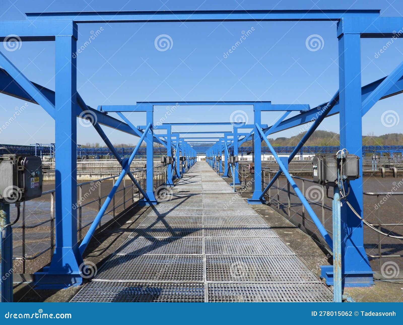 Walkway among the Activated Sludge Tank 2 Stock Photo - Image of ...