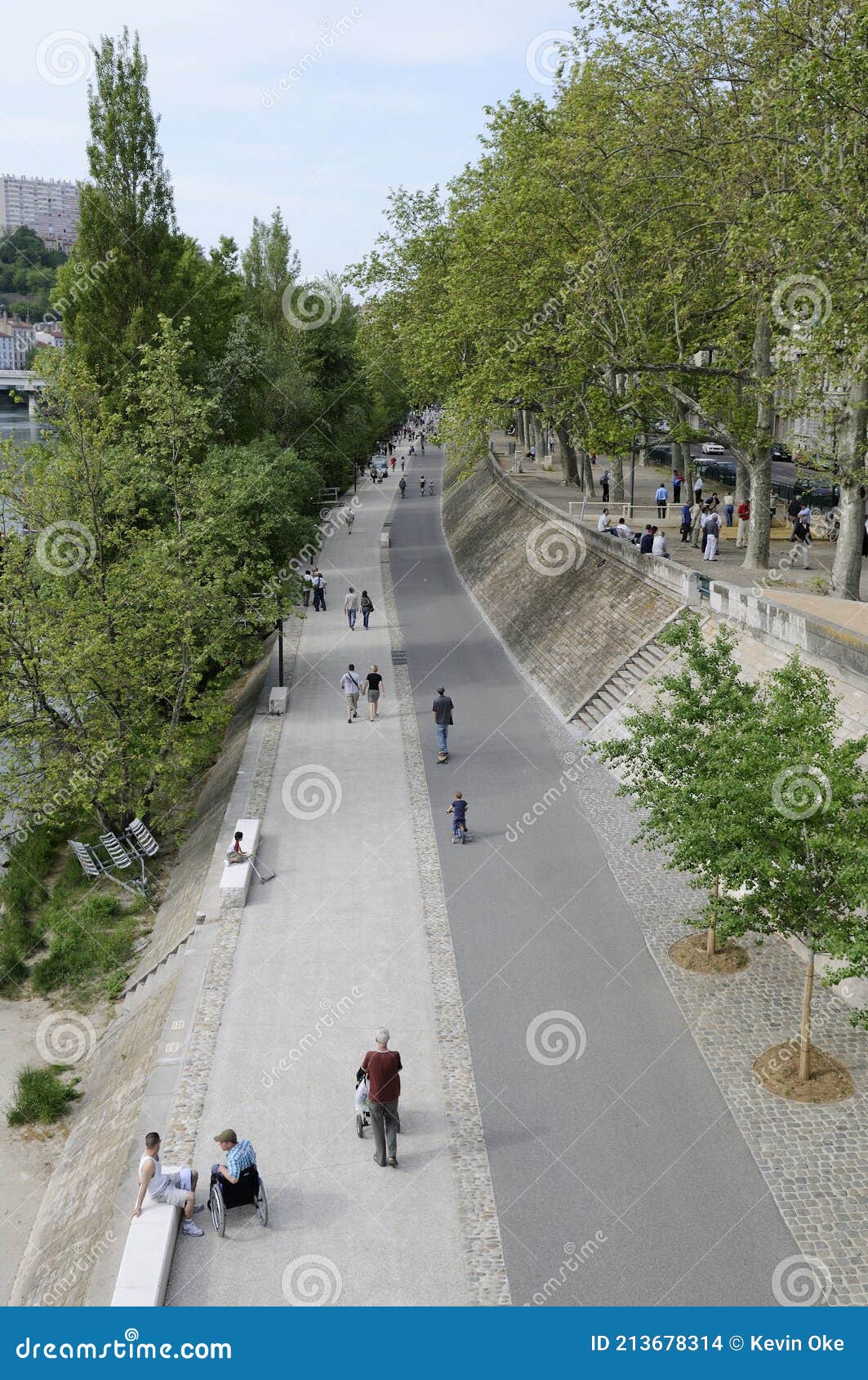 Walkway Along the Rhone River Pathway Editorial Stock Image - Image of ...