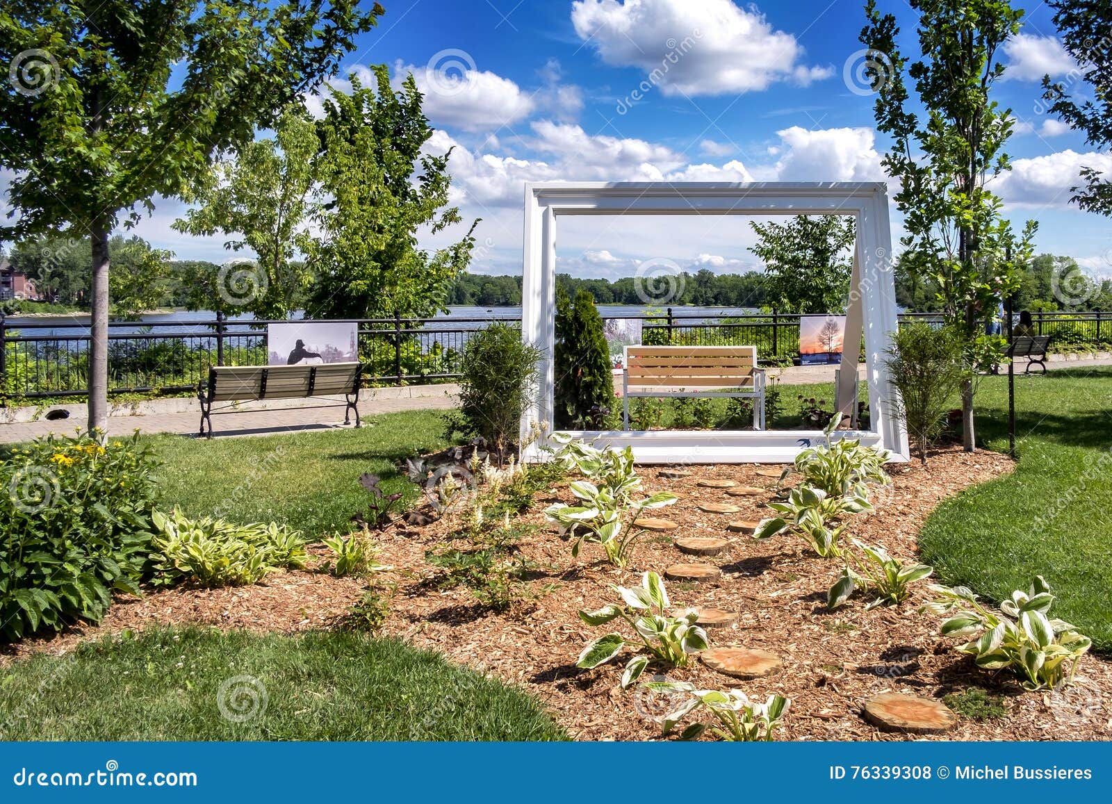 Walkway along a River editorial stock photo. Image of rural - 76339308