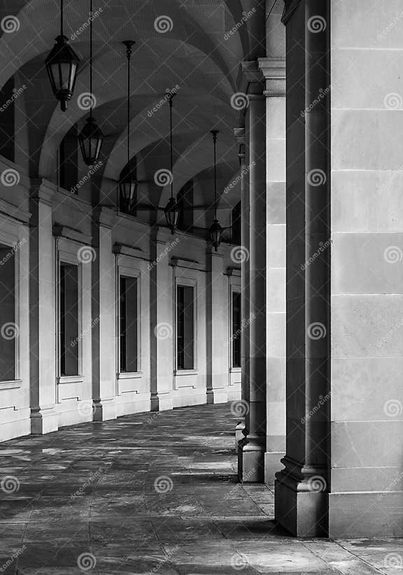 Walkway Around the Building Stock Image - Image of move, pace: 36176431