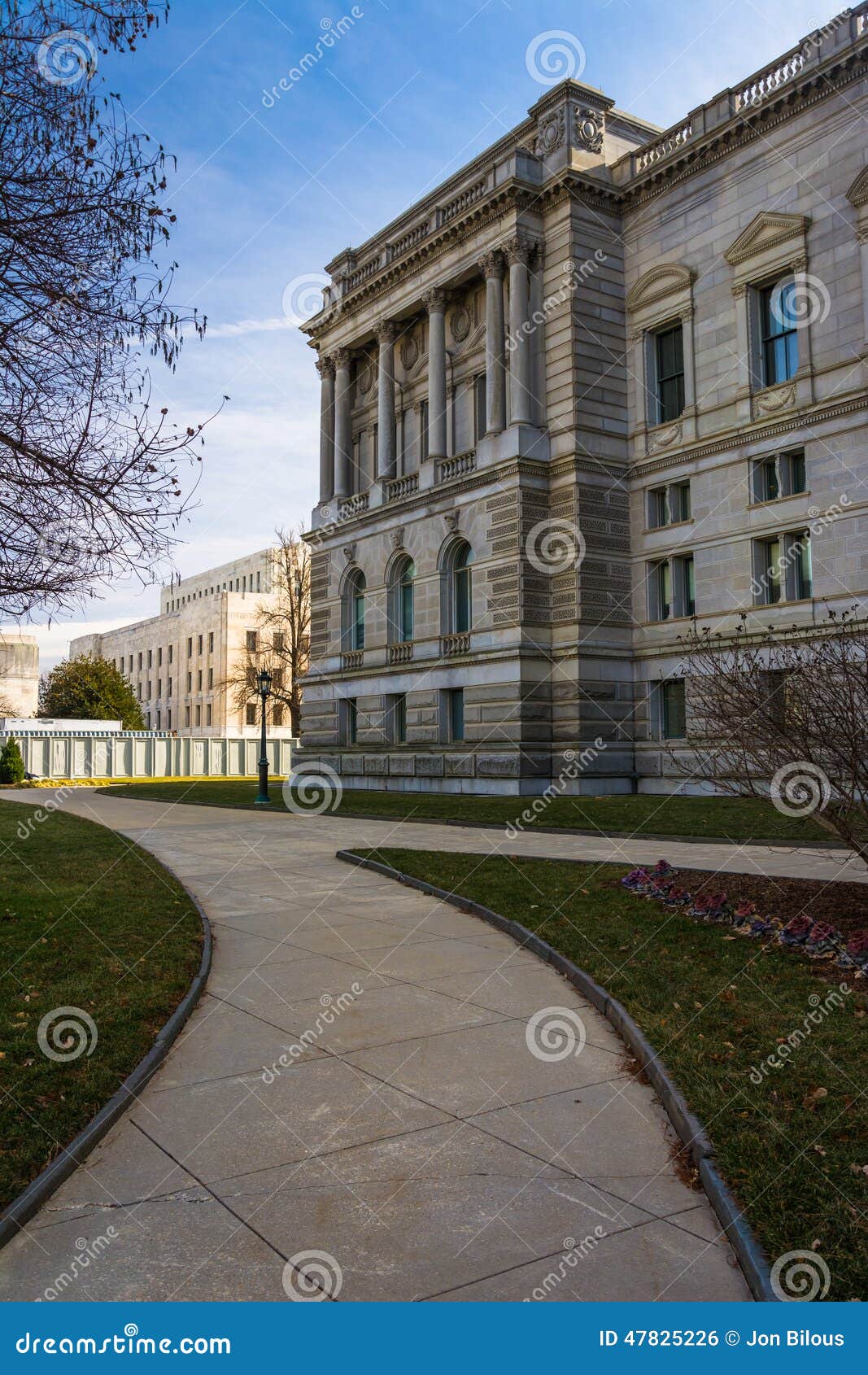 Walkway and the Back of the Library of Congress in Washington, D Stock ...