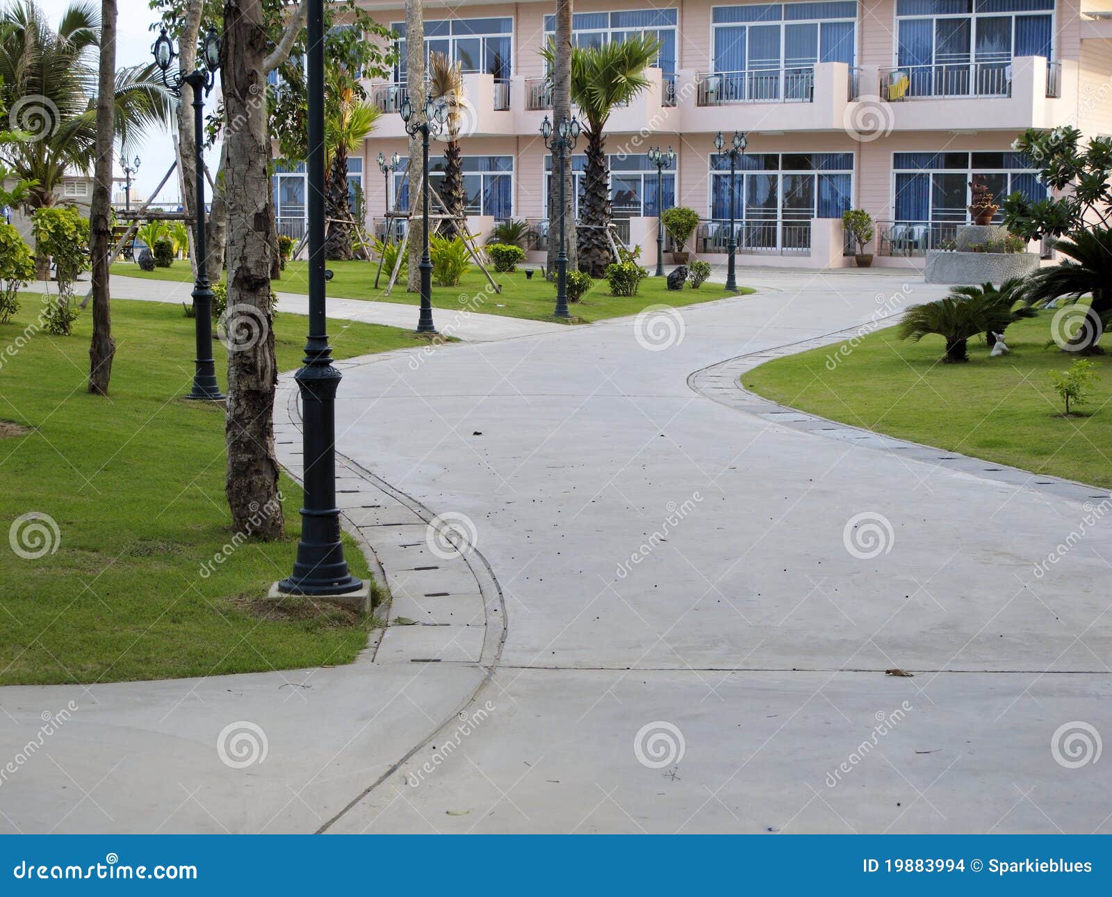 Walkway in a Beachside Hotel Stock Photo - Image of tropical ...