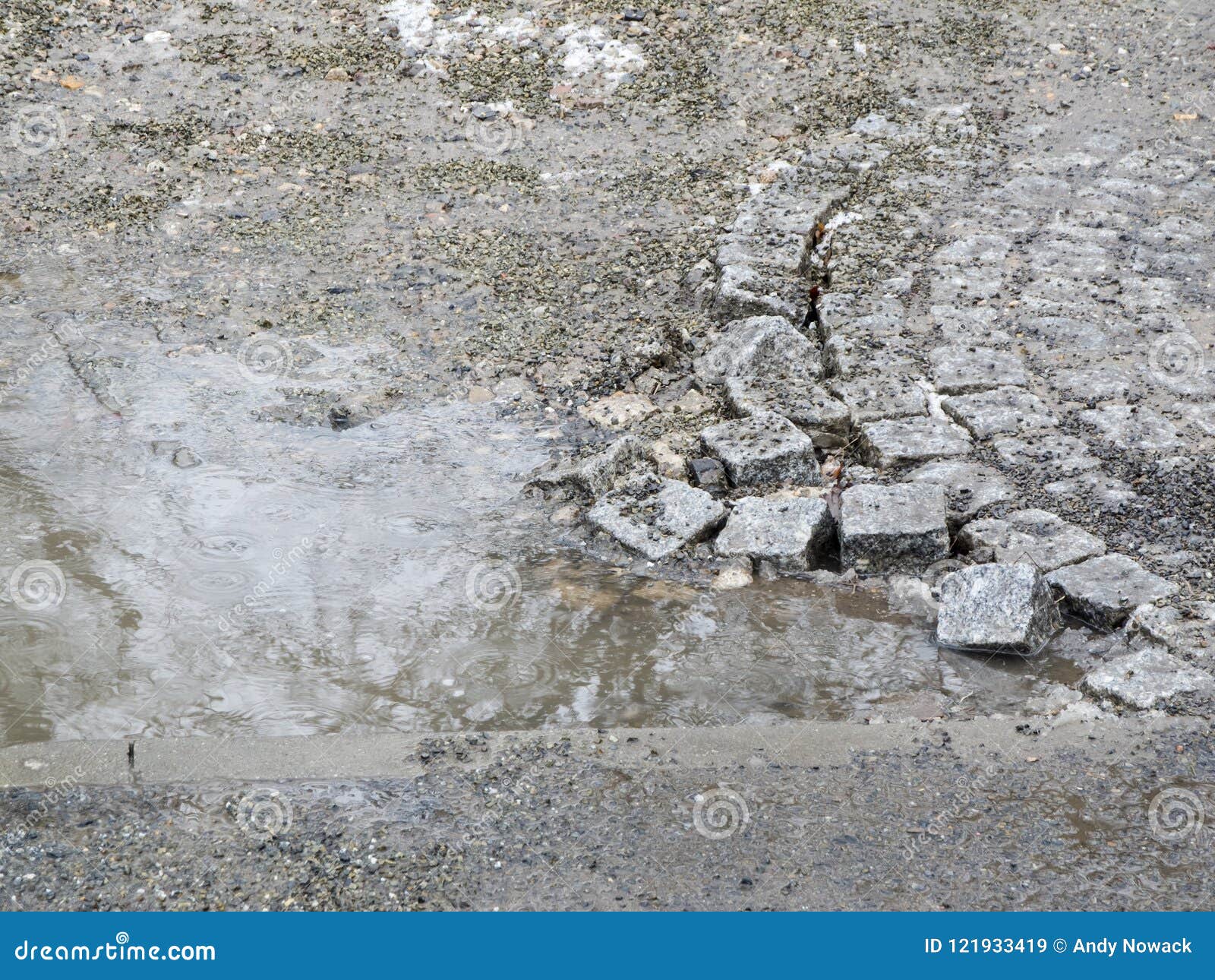 Broken Paving Stones on a Car Park Stock Image - Image of park ...