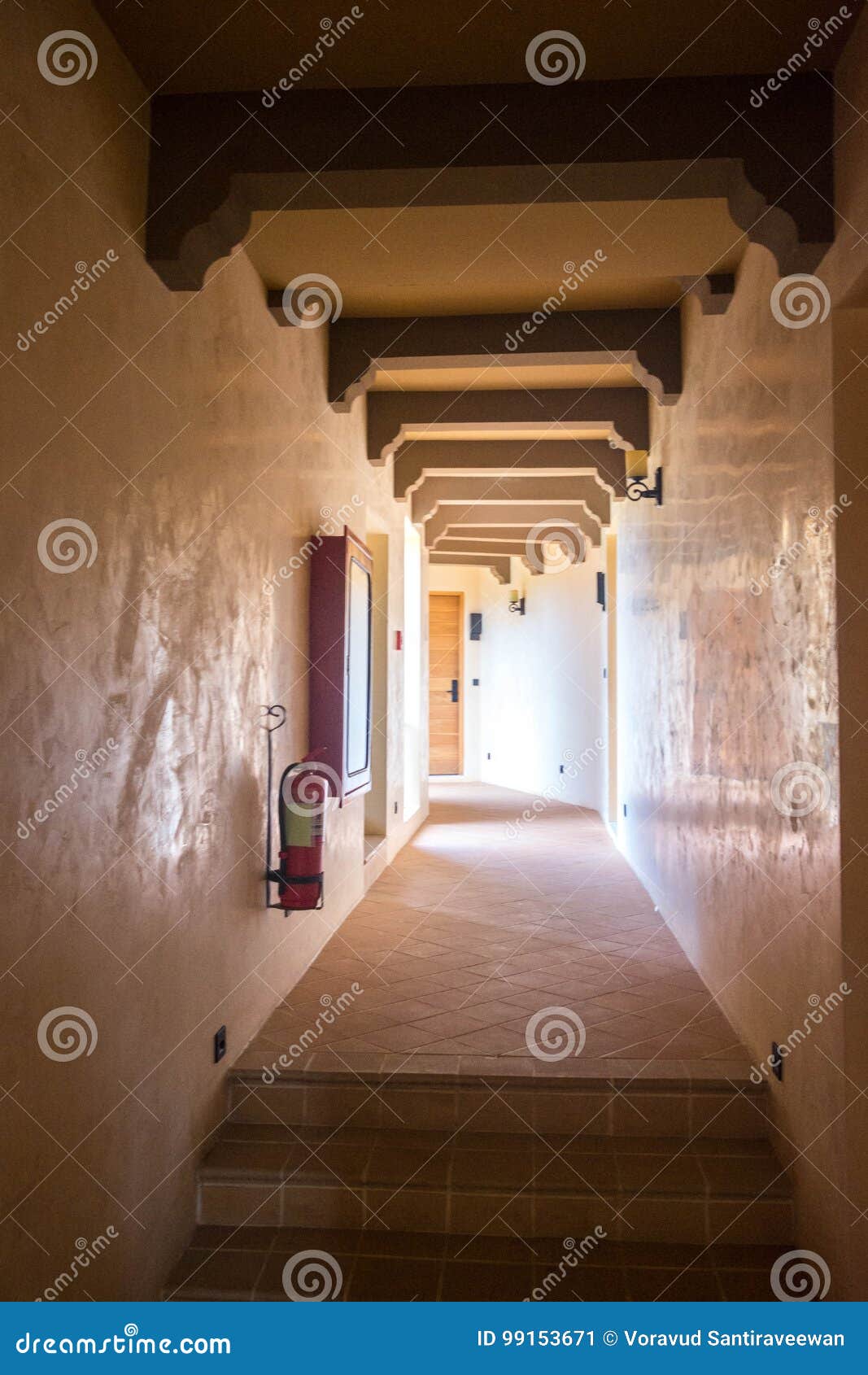 Walkway in the Building stock image. Image of background - 99153671