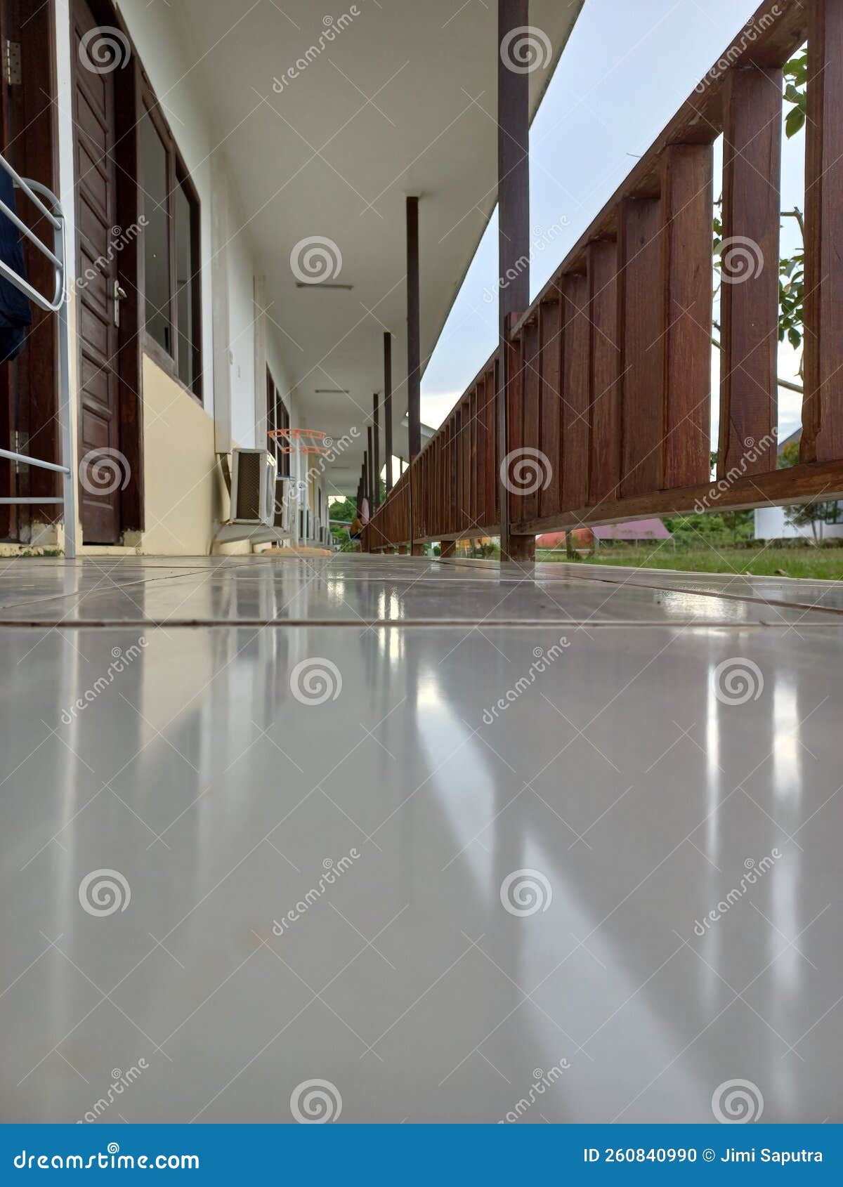 Walkway Clean Floor on Mess Stock Photo - Image of reflection, building ...