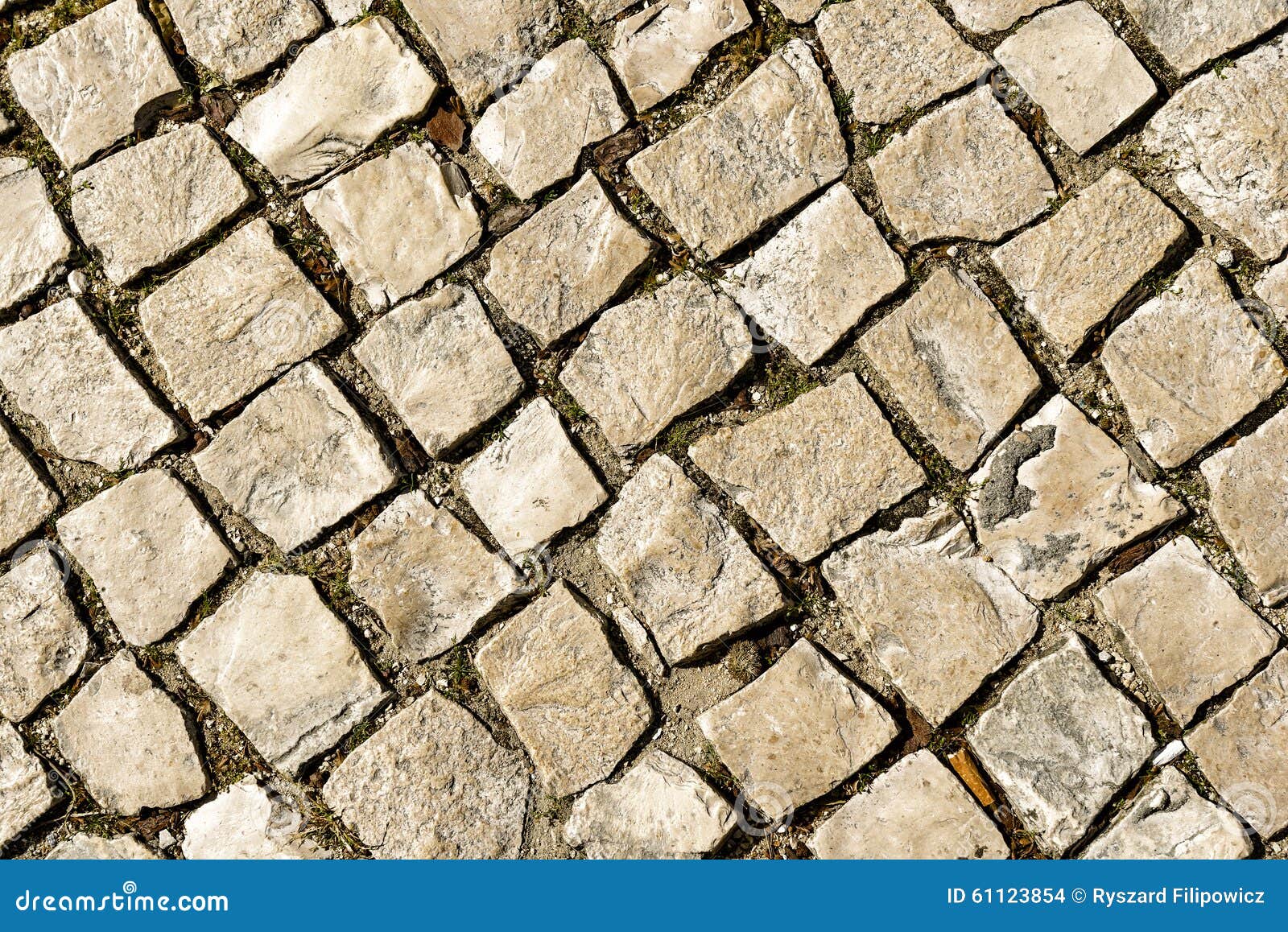 Walkway cobblestone. stock photo. Image of block, marble - 61123854