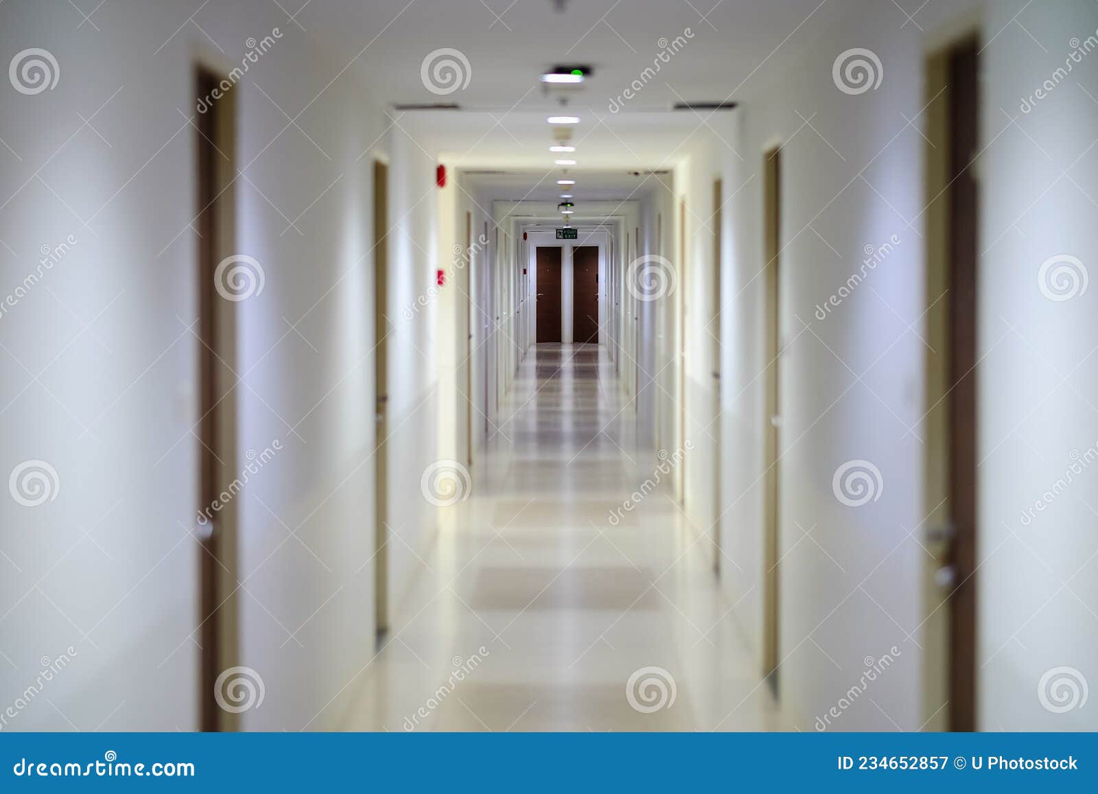 Walkway Corridor Exit, Long Corridor Stock Image - Image of indoor ...