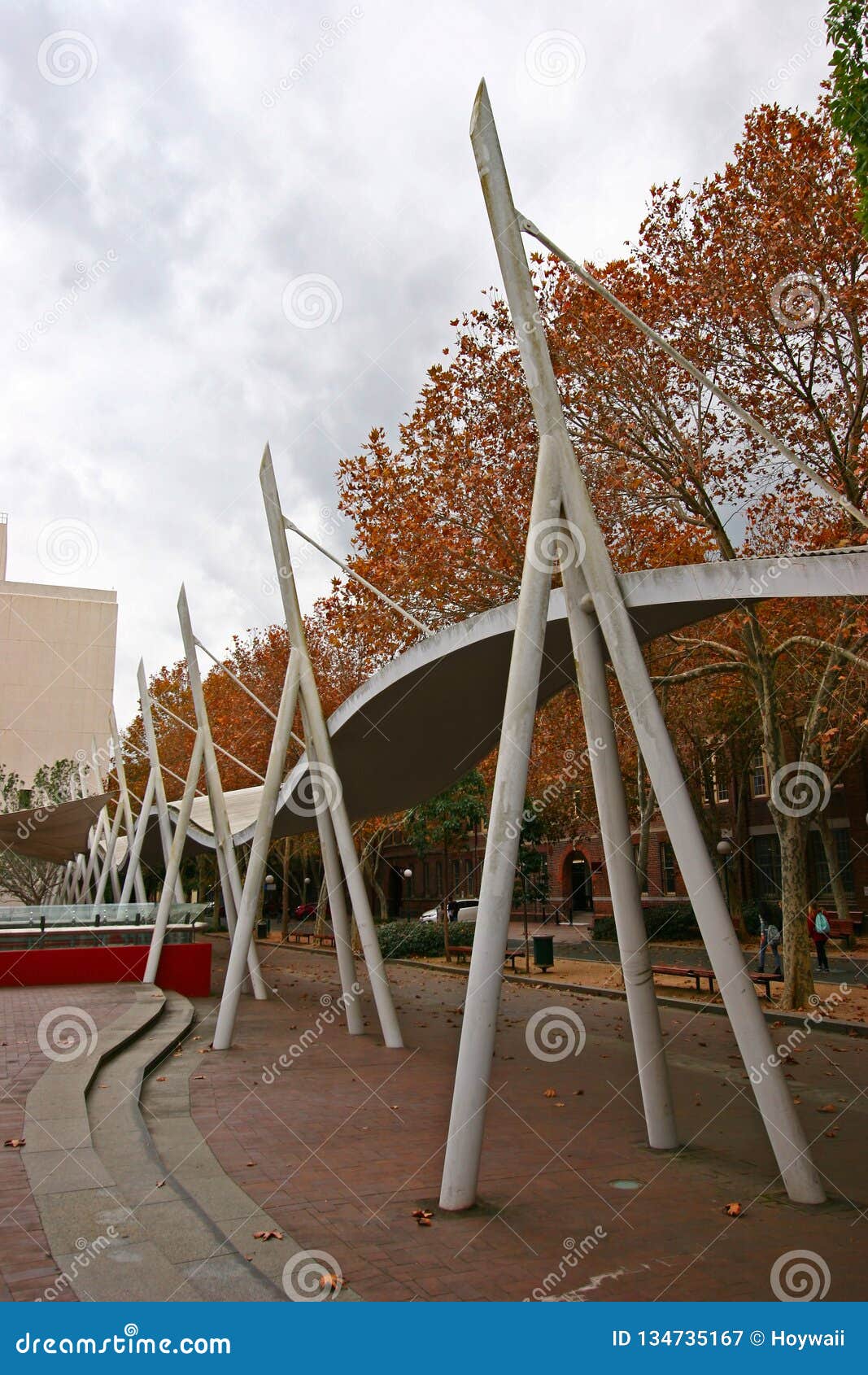 Walkway Covered by Continuous and Undulating Concrete Canopy with ...