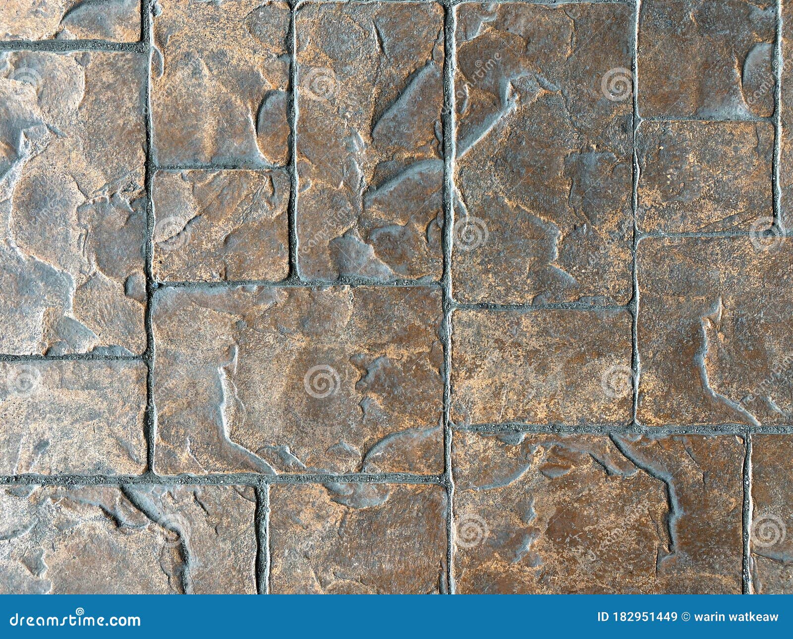 Walkway is Decorated with Brown and Dust Square Stone Block Bricks ...