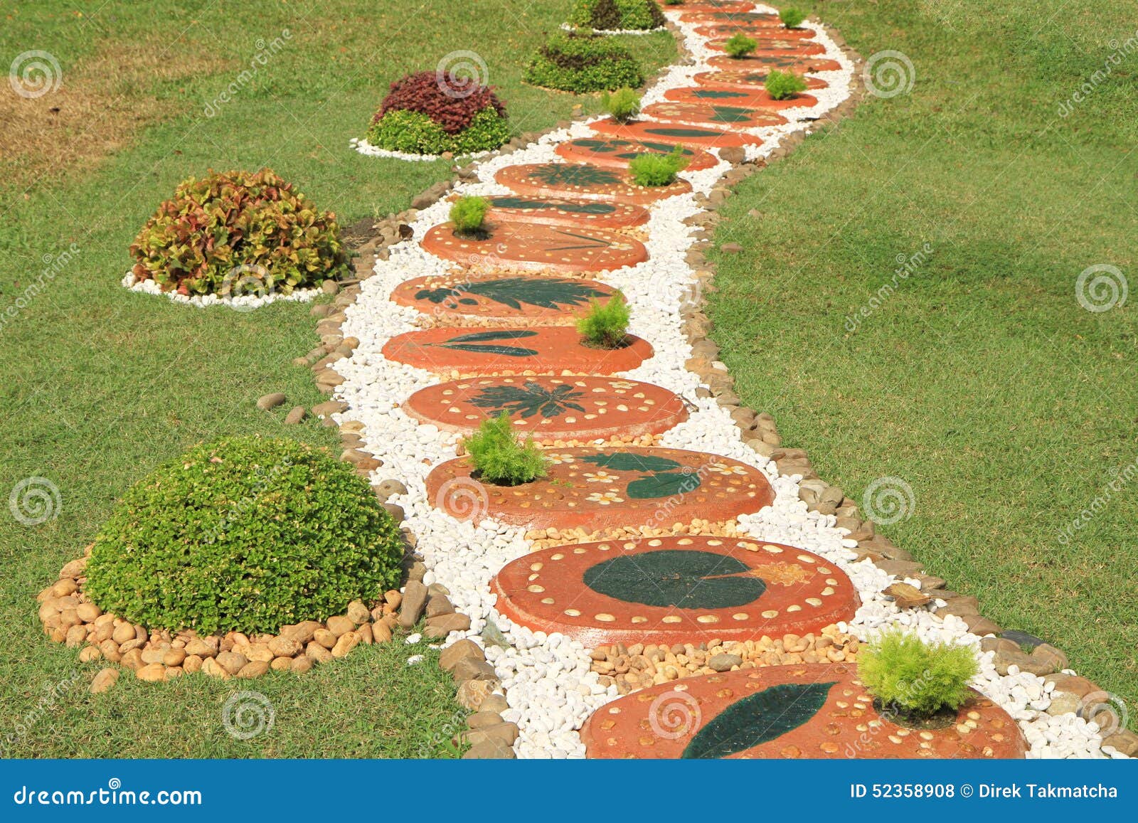 Walkway Decorated with Tiles Stock Photo - Image of floor, pathway ...