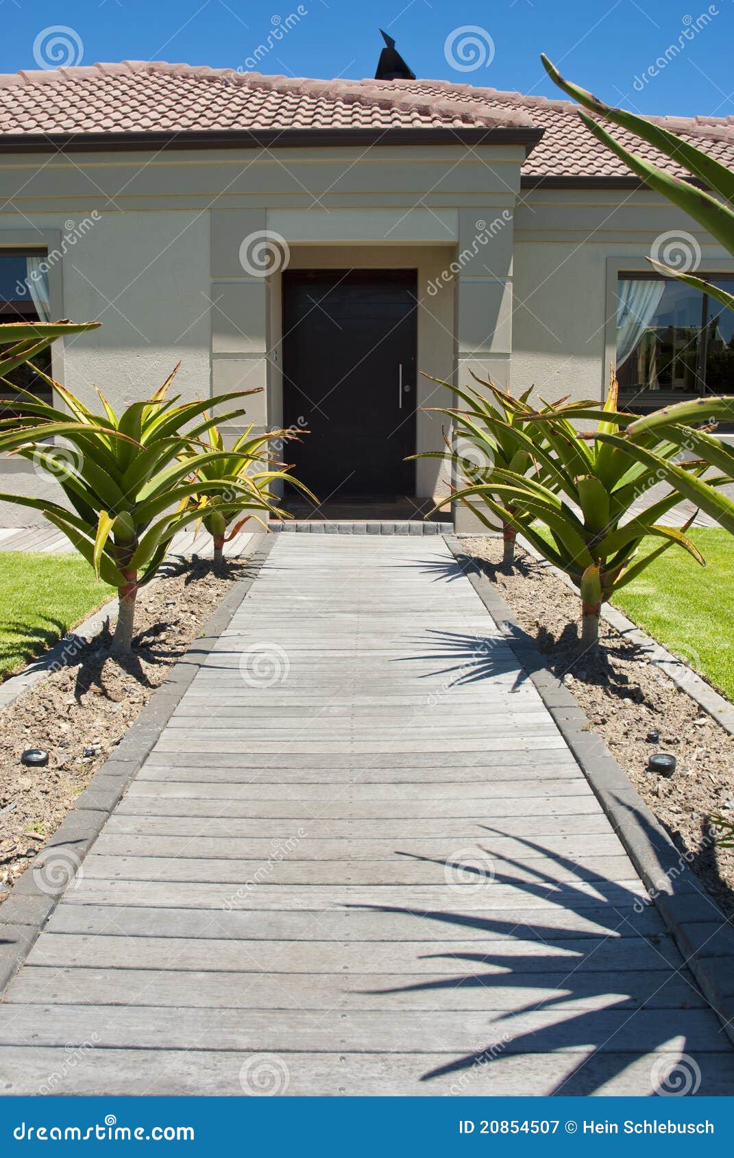 Walkway and Front Door of a House Stock Image - Image of brick ...