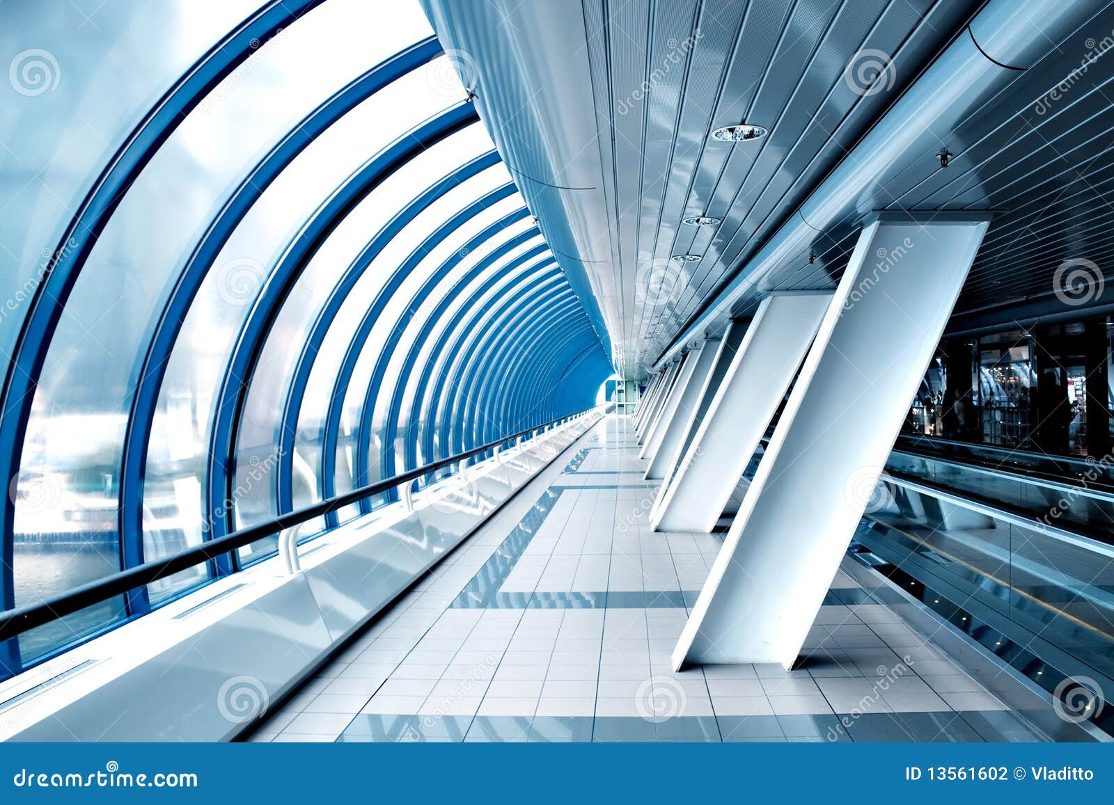 Walkway Inside Modern Building Stock Photo - Image of bright ...