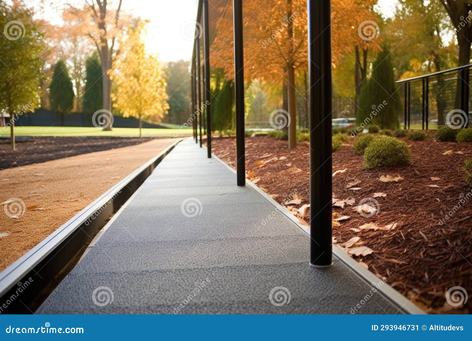 Walkway Inside a Public Park with Tactile Ground Surface Indicators ...