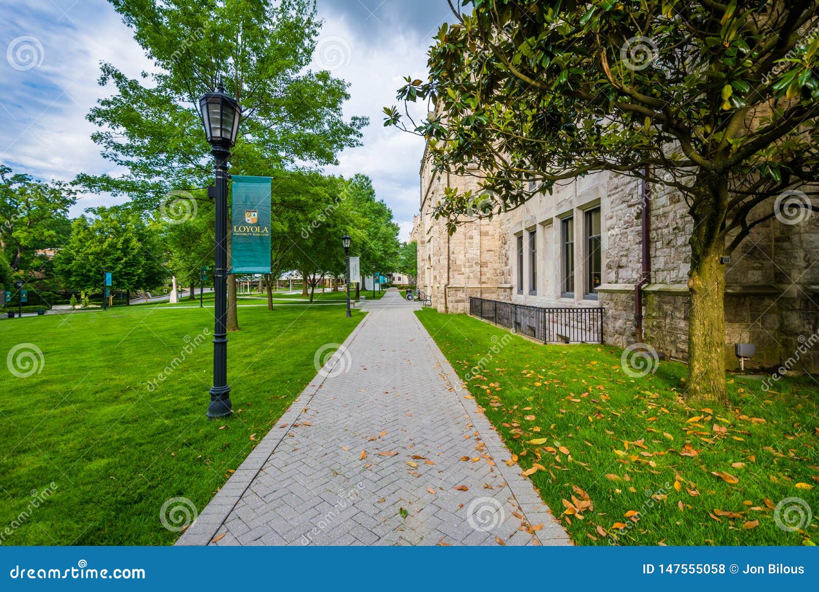 Walkway at Loyola University Maryland, in Baltimore, Maryland Editorial ...