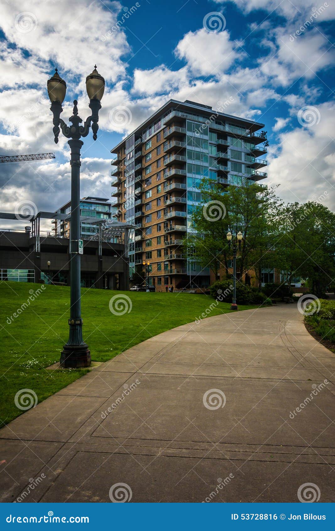 Walkway and Modern Building in Portland Stock Photo - Image of scenic ...
