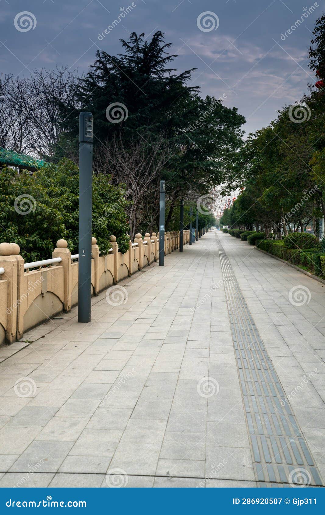 Walkway in the modern city stock image. Image of rural - 286920507