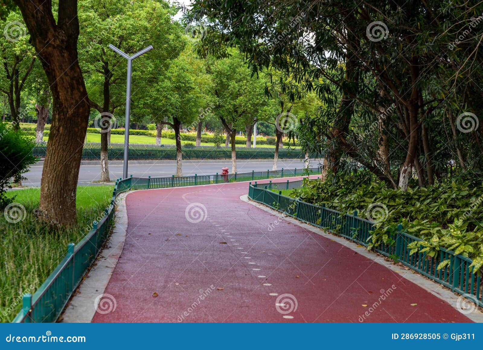Walkway in the modern city stock image. Image of summer - 286928505